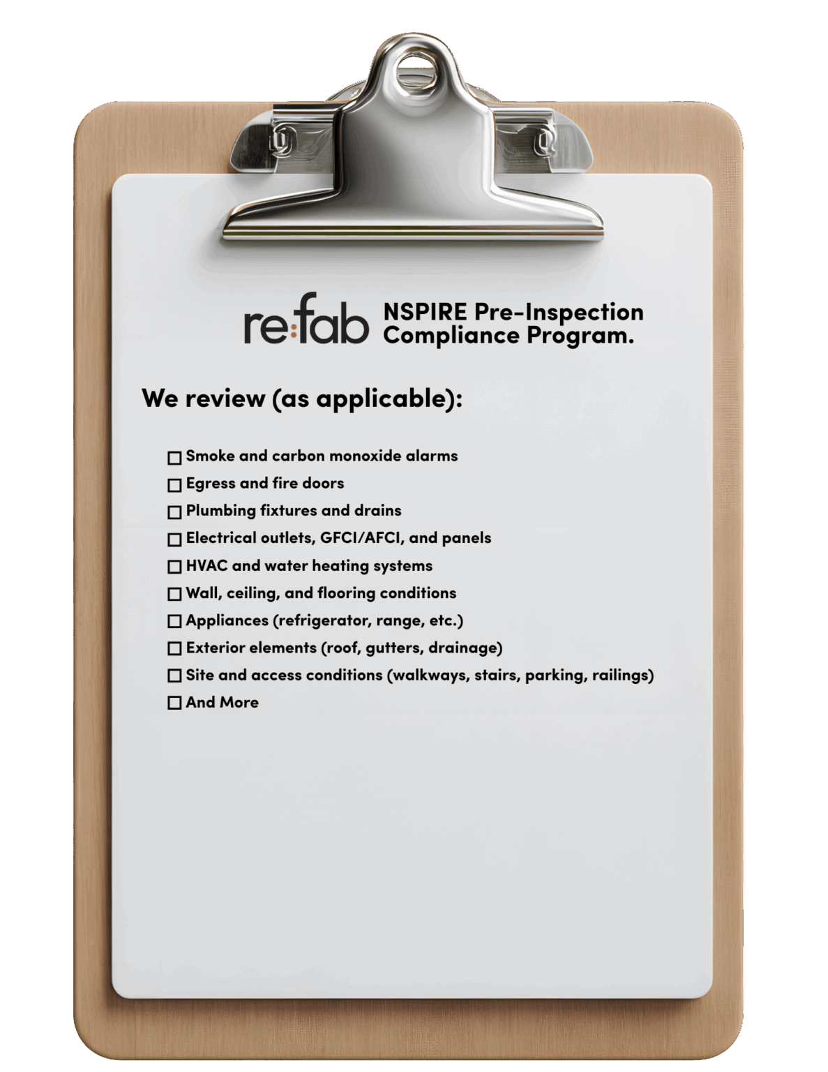 Pre-Inspection Compliance Program - re:fab